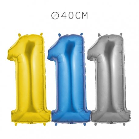 Balão Número 1 Foil 40 cm